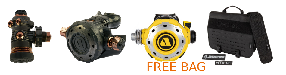 Apeks MTX-RC 50th Anniversary Regulator Set for scuba diving gear packages