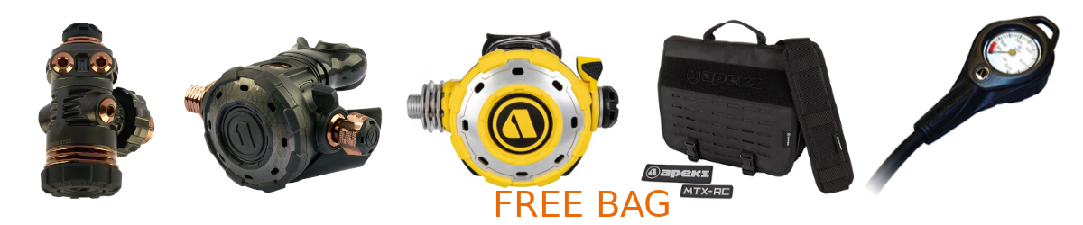 Apeks MTX-RC 50th Anniversary Regulator Set for scuba diving gear packages