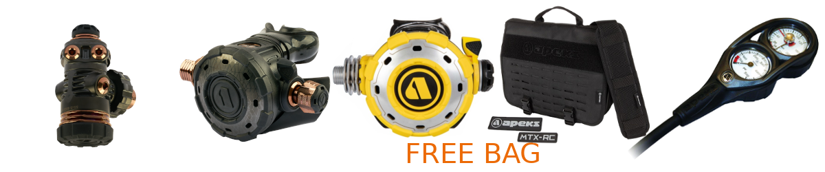 Apeks MTX-RC 50th Anniversary Regulator Set for scuba diving gear packages